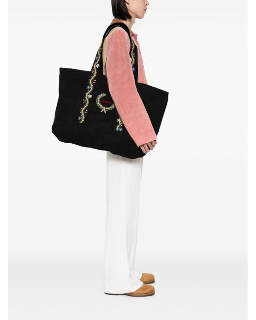 Bode Alpineflower Tote Bag in Black for Men | Lyst