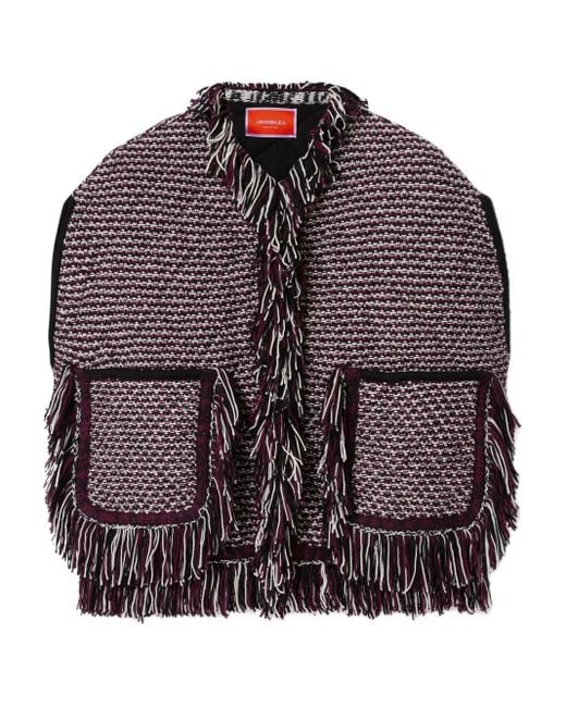 La DoubleJ Camelia Fringed-Tim Cape in Black | Lyst UK