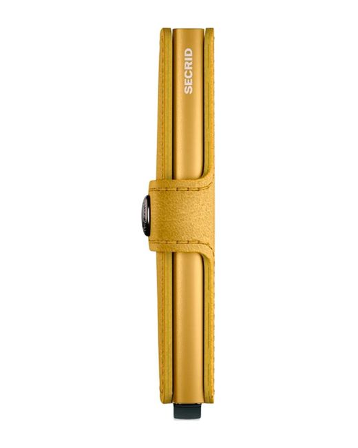 Secrid Button-Fastening Leather Miniwallet in Yellow | Lyst UK
