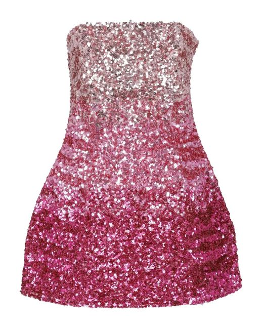 retroféte Ombre Sequin Mini Cocktail Dress in Red | Lyst UK