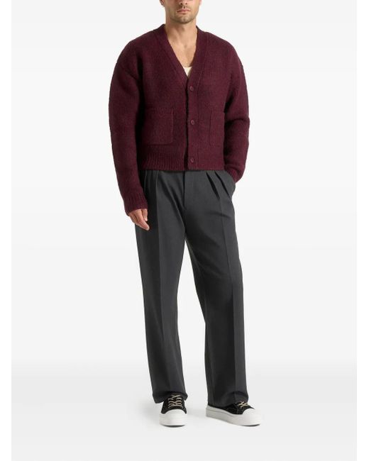 Manière De Voir Charlie V-Neck Cardigan in Red | Lyst