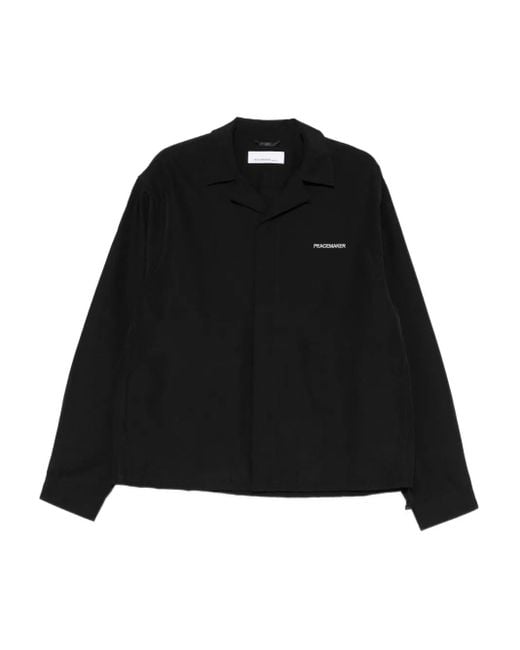 Oamc Peacemaker Embroidery-Logo Shirt Jacket in Black for Men | Lyst UK