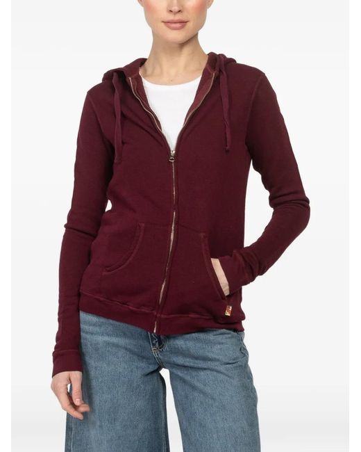 Freecity Lux Zip-Up Hooded Hoodie in Red | Lyst UK