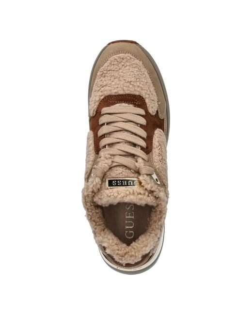 Guess Textured Sneakers in Natural | Lyst