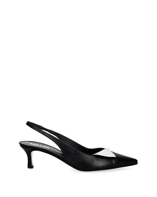 Pollini Contrast-Panel Slingback Pumps in Black | Lyst UK