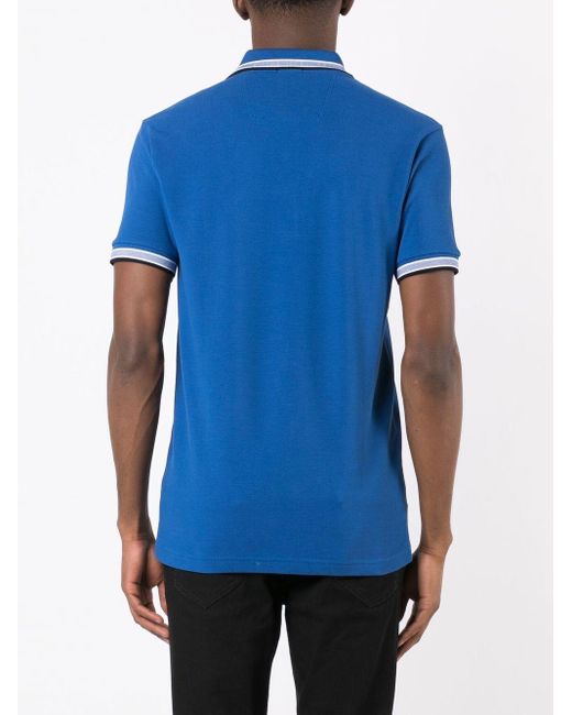 BOSS Paddy Logo-Print Polo Shirt in Blue for Men | Lyst