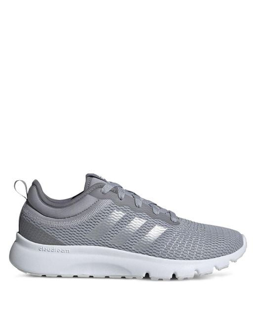 adidas Lace-Up Cloudfoam Rubber-Outsole Sneakers in Gray | Lyst
