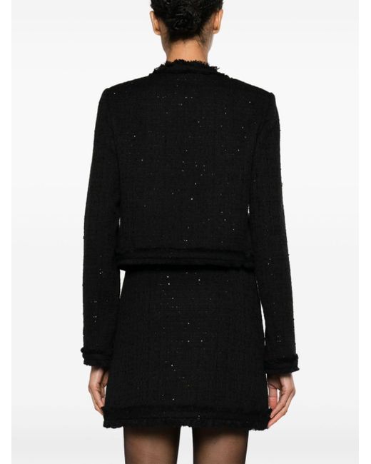 Versace Sequin-embellished Tweed Jacket in Black | Lyst