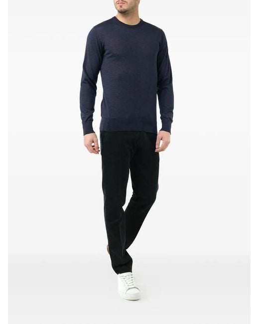 Al Duca d'Aosta Crew-Neck Long-Sleeve T-Shirt in Blue for Men | Lyst UK