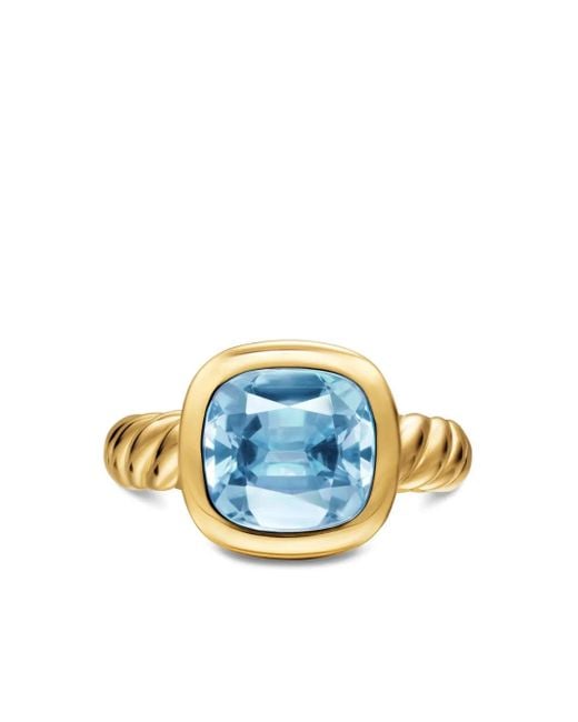 David Yurman 18K Dy Mercer Topaz Ring in Blue | Lyst
