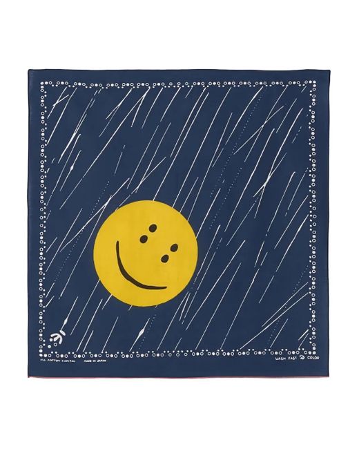 Kapital Smiley Print Scarf in Blue for Men | Lyst UK
