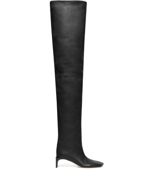 Max Mara Over The Knee Heeled Boots in Black | Lyst UK