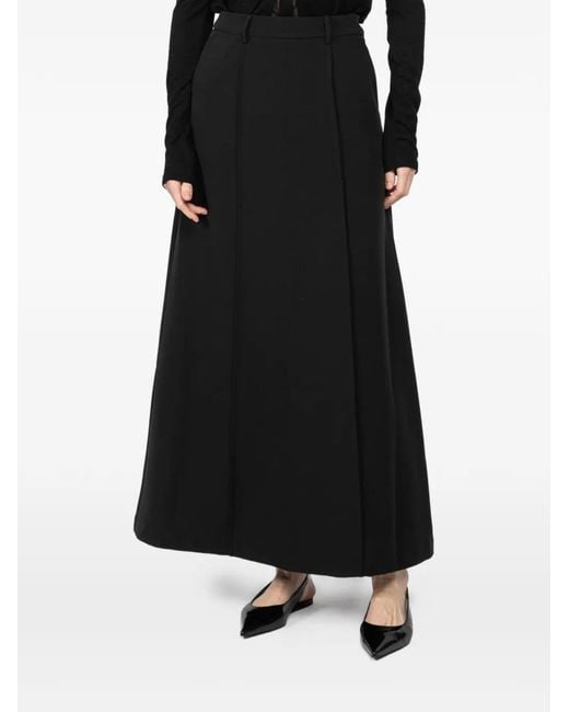 MAISON ESSENTIELE Pintuck Maxi Skirt in Black | Lyst UK