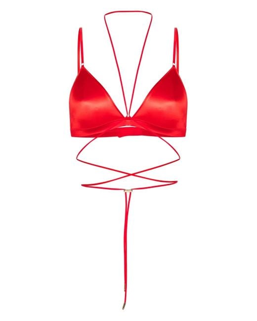 Maison Close French Kiss Triangle Bra in Red | Lyst