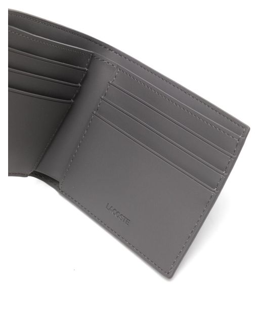 Lacoste Monogram Castlerock Bi-Fold Wallet in Gray for Men | Lyst