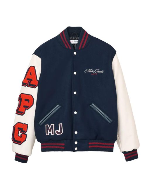 Marc Jacobs Snap-Fastening Varsity Jacket in Blue | Lyst UK