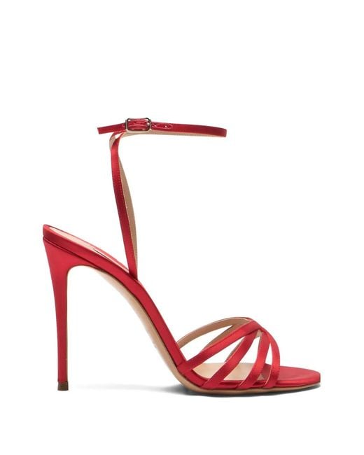 Casadei Julia Satin Sandals in Red | Lyst UK