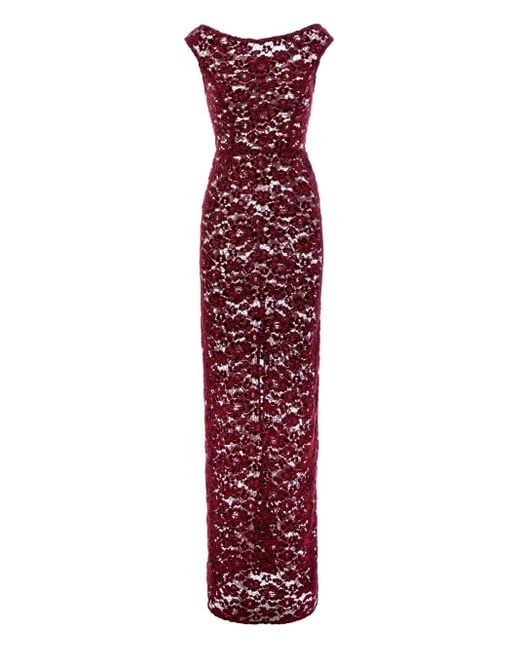 ROSERRY Marseille Lace Maxi Dress in Red | Lyst UK