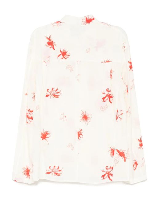 Samuel Guì Yang Floral-Print Blouse in Pink | Lyst