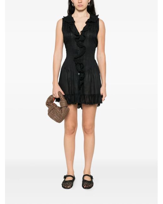 Doen Henrietta Mini Dress in Black | Lyst