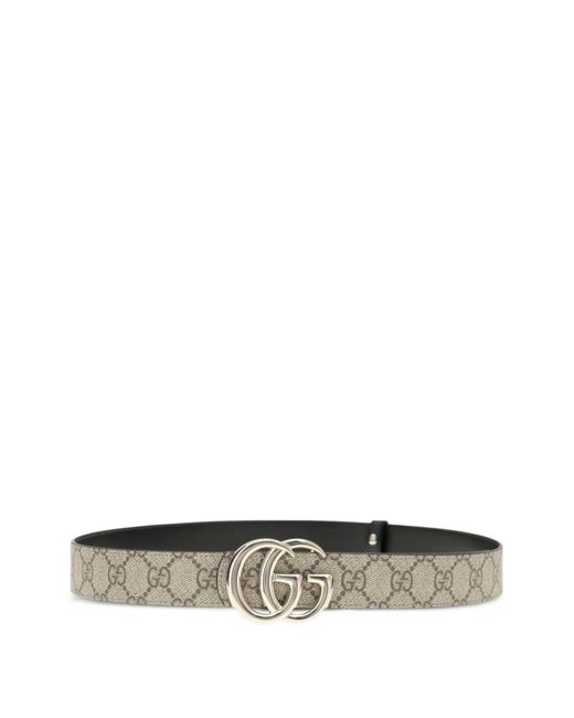 Gucci Gg Marmont Supreme Reversible Belt in White | Lyst
