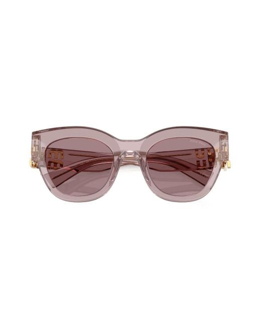 Miu Miu Transparent Sunglasses in Pink | Lyst