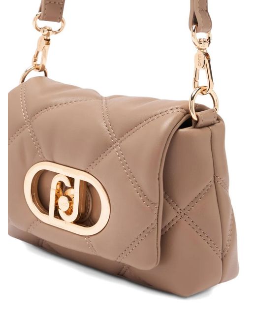 Liu Jo Lapuffy Quilted Monogram Small Bag in Metallic | Lyst UK