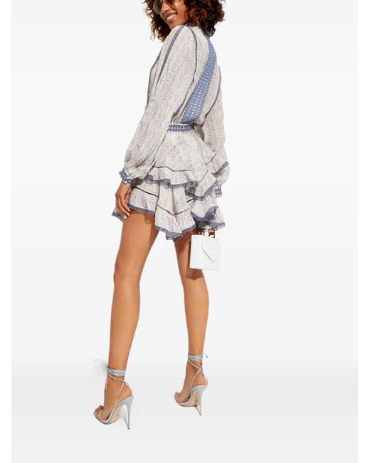 Ixiah Outbloom Mini Skirt in White | Lyst