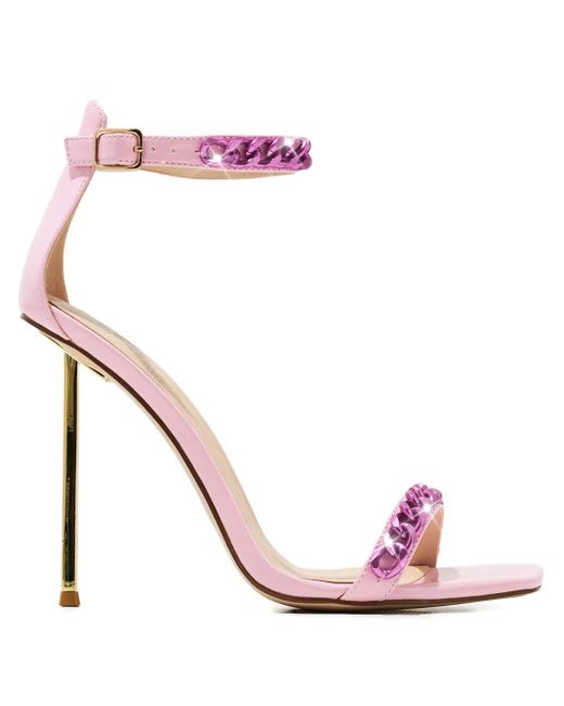 Femme LA 110Mm Imogen Chain Sandals in Pink | Lyst UK
