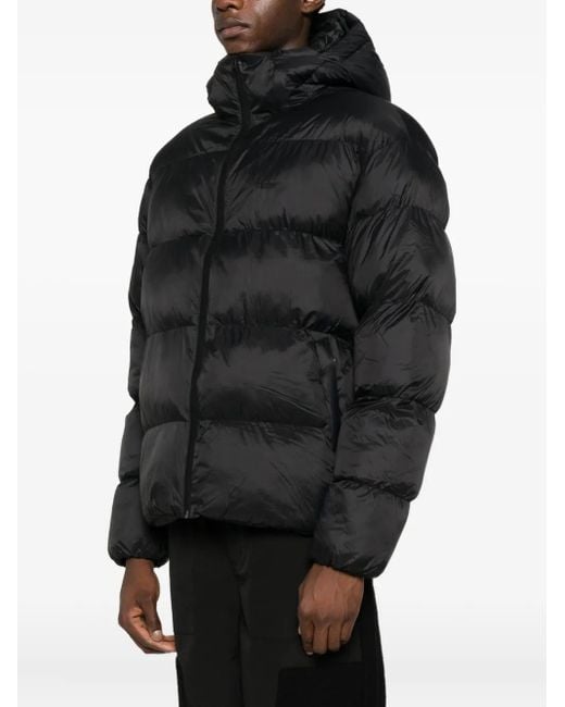 Arte' Hooded Down Jacket in Black for Men | Lyst