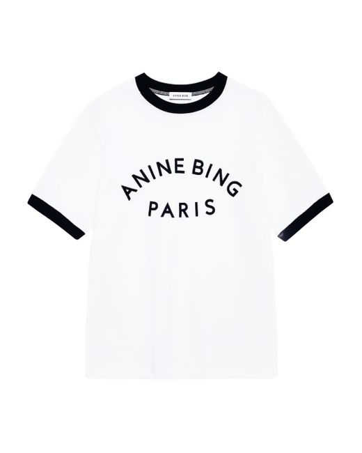Anine Bing Jaylin Tee Paris in White | Lyst UK