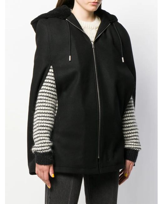 Saint Laurent Cape-Style Hooded Jacket in Black | Lyst UK