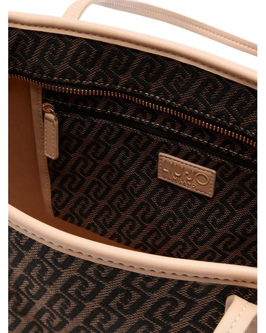 Liu Jo Monogram Jacquard Tote Bag in Black | Lyst UK
