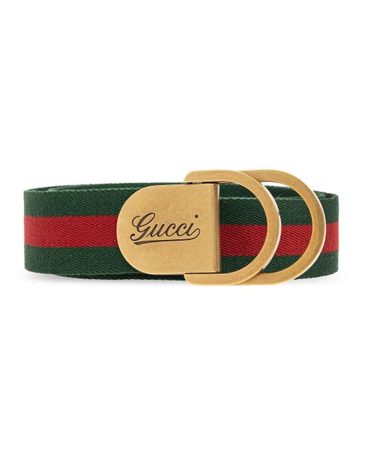 Gucci Web Logo Buckle Belt for Men | Lyst