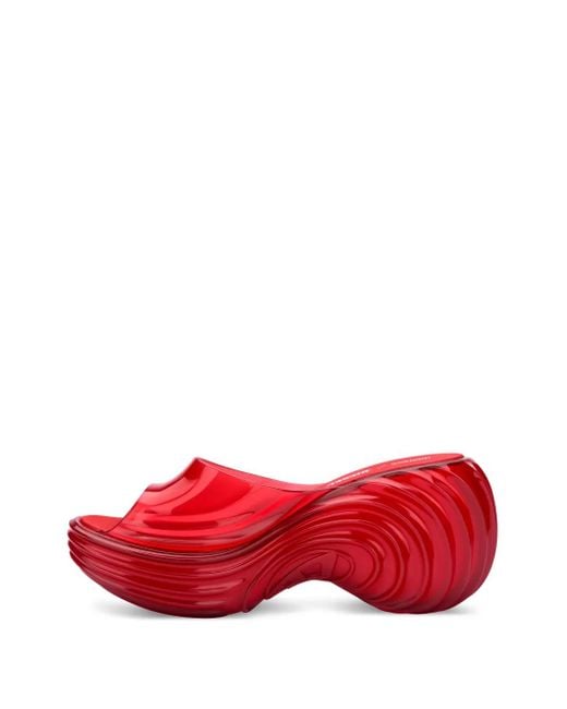 Melissa X Diesel Quantum Platform Wave Slides in Red | Lyst