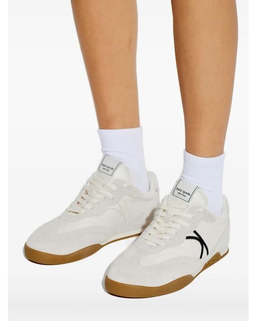 Kate Spade Logo-Detail Lace-Up Sneakers in White | Lyst UK