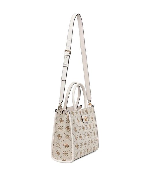 Guess Monogram-Pattern Bag in Natural | Lyst