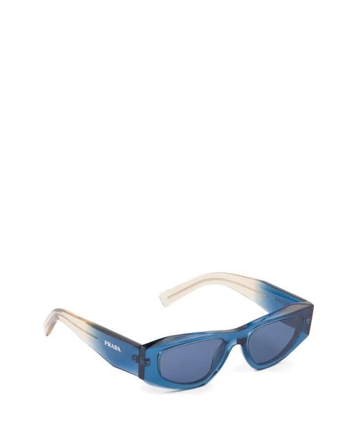 Prada Symbole Rectangle-Frame Sunglasses in Blue for Men | Lyst UK