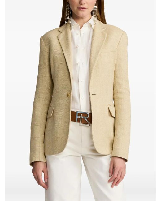 Ralph Lauren Safia Blazer in Natural | Lyst