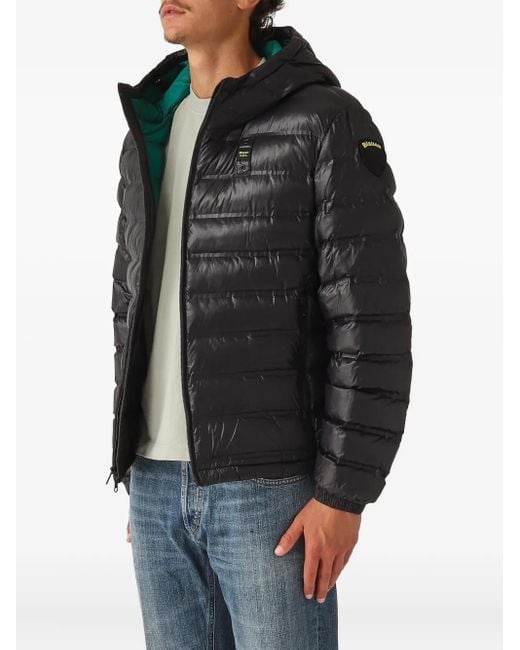 Blauer Charles Hooded Padded Jacket in Black for Men | Lyst UK