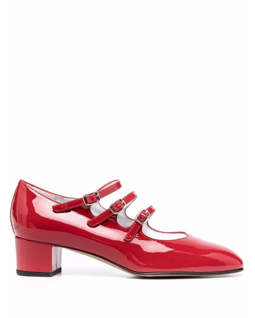 CAREL PARIS Kina Patent-leather Pumps in Red | Lyst CAREL PARIS Kina Patent-leather Pumps in Red | Lyst