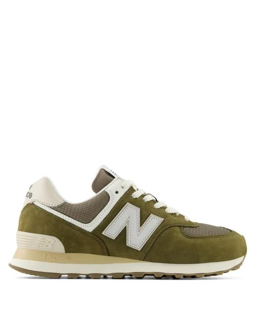 New Balance Suede Logo Sneakers in Green | Lyst UK