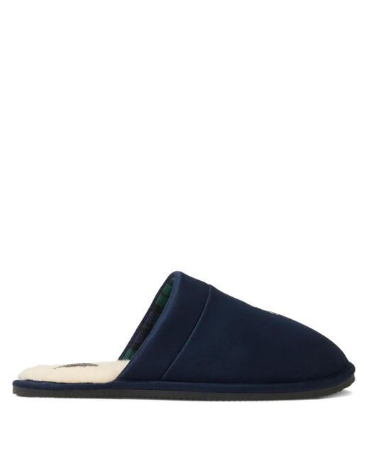 Polo Ralph Lauren Klarence Embroidered Slippers in Blue for Men | Lyst UK