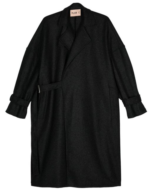 Plan C Wrap-design Coat in Black | Lyst UK