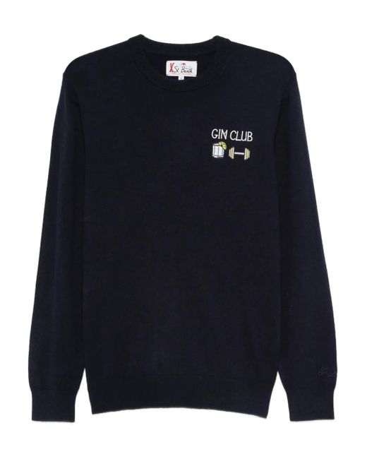 Mc2 Saint Barth Gin Club-Embroidered Jumper in Blue for Men | Lyst UK