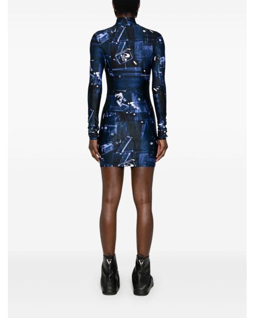 Coperni X-ray-print Mini Dress in Blue | Lyst