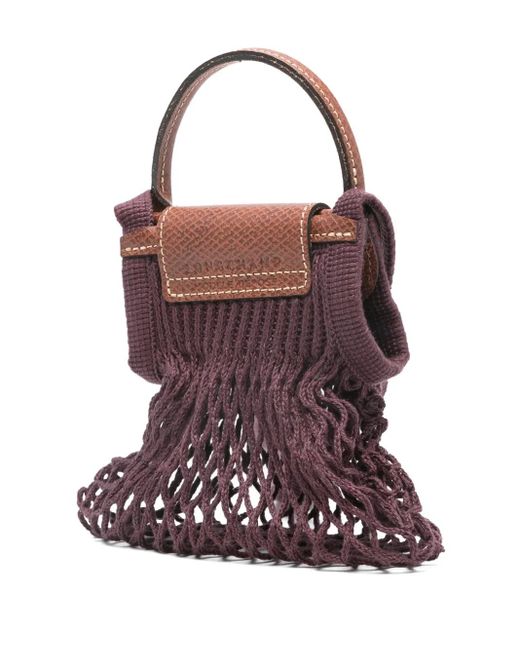 Longchamp Mini Le Pliage Filet Cross Body Bag in Purple | Lyst