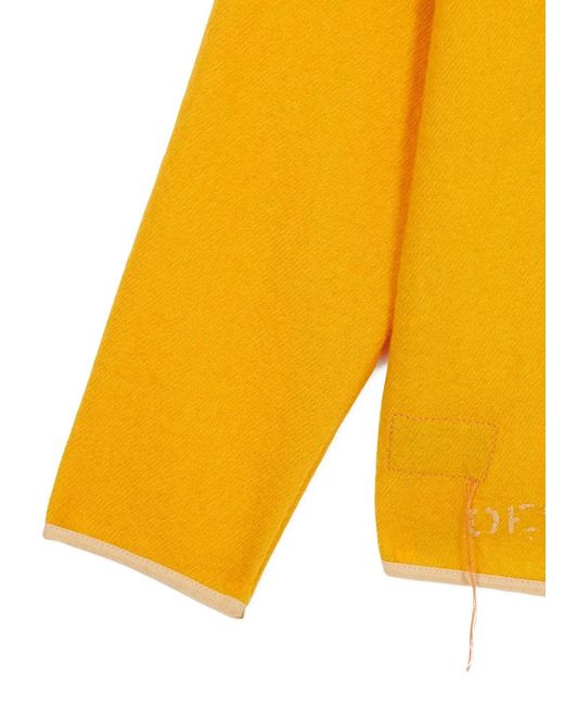 Fortela Zip-Up Trim Wool Jacket in Yellow for Men | Lyst UK