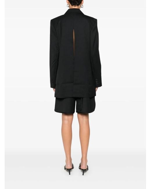 St. Agni Pinstriped Split-Detail Blazer in Black | Lyst UK