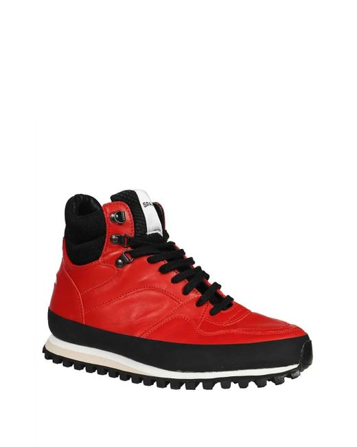 Spalwart Leather Boots in Red for Men | Lyst
